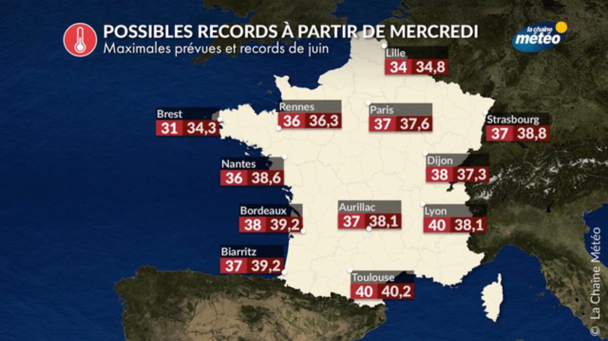 フランスの気温年間 – ヨーロッパの雨温図 – YYBY