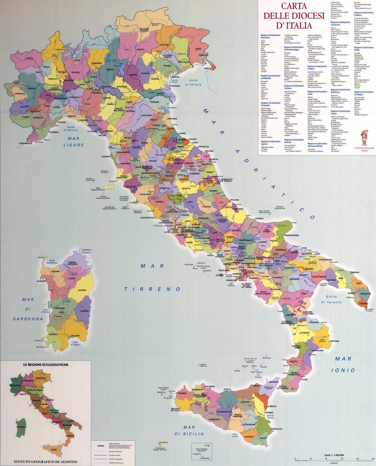 Map of Dioceses of Italy - WALK NEWS